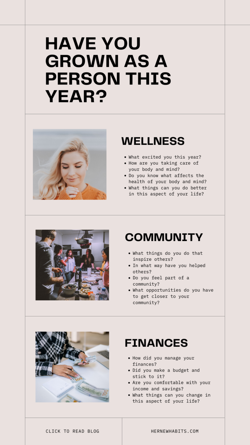 How have you grown as a person in the past year? - Her New Habits